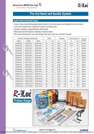Raychem rpg cable tie stockist - SAUDI ARABIA - AKBAR TRADING | PDF