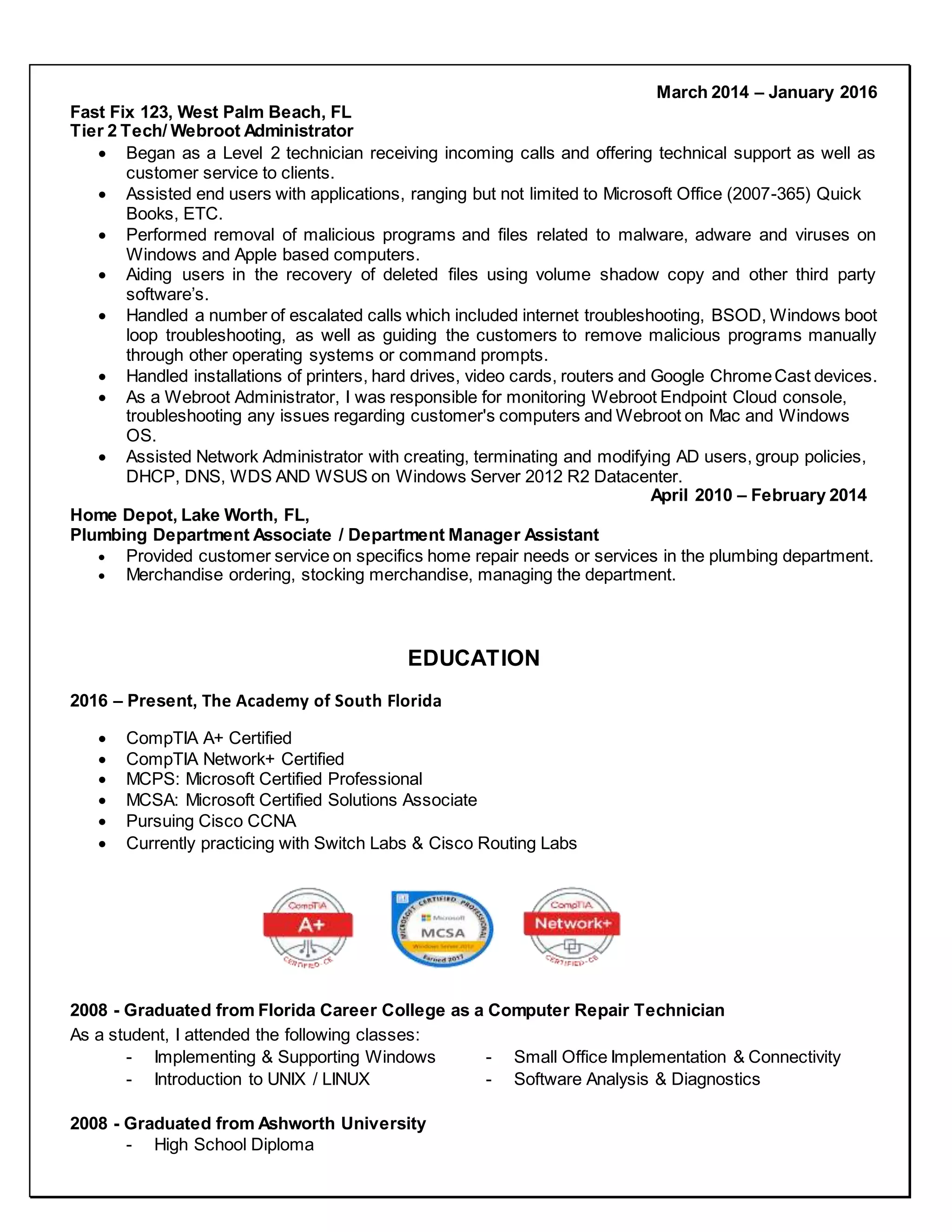 Raydel cruz resume | DOCX