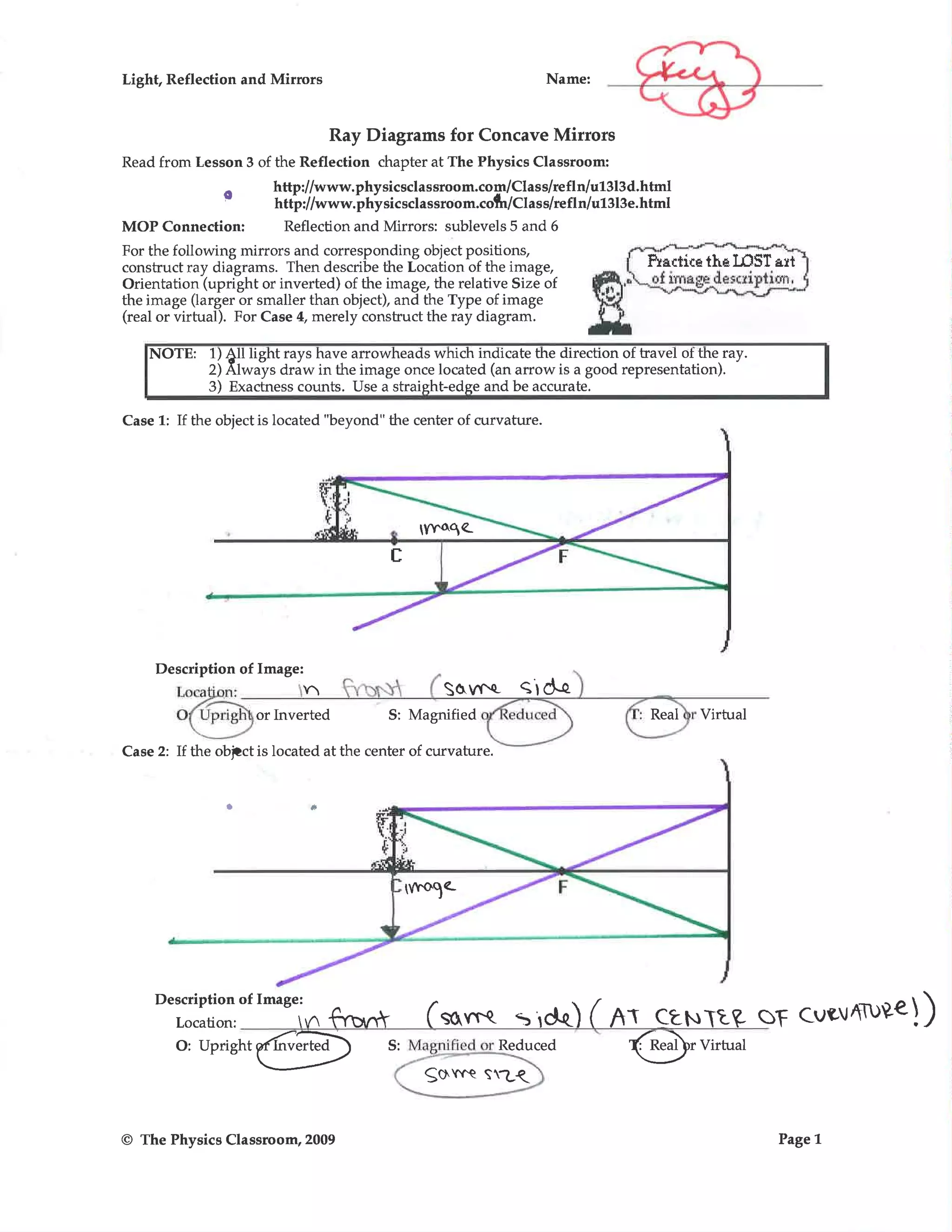 Ray diagram practice packet key | PDF