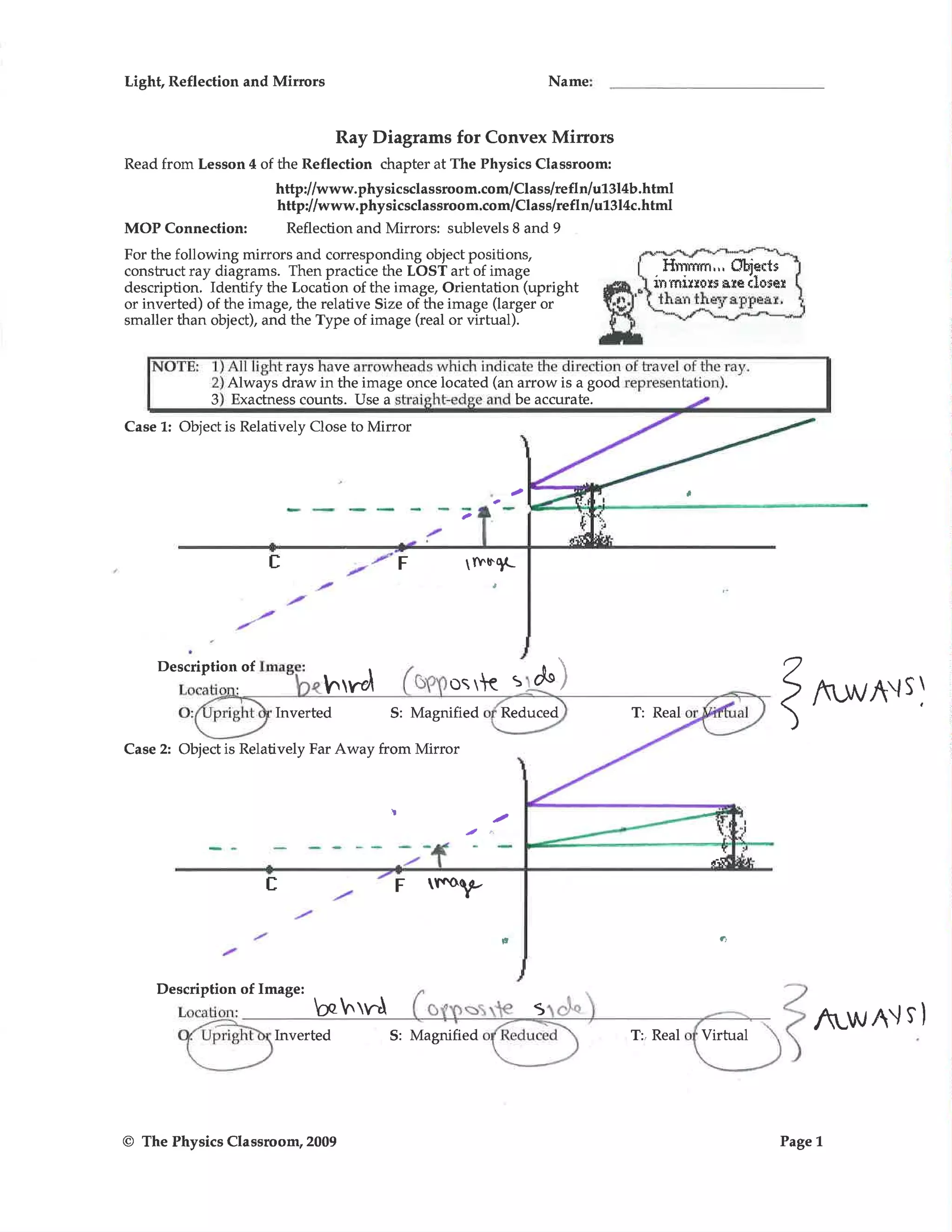 Ray diagram practice packet key | PDF