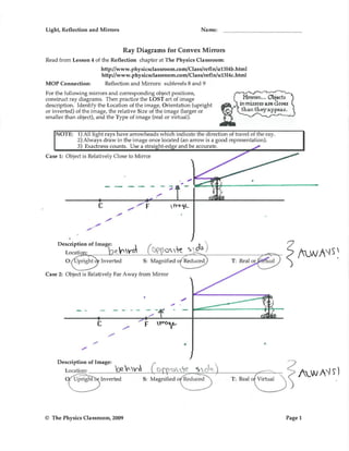 Ray diagram practice packet key | PDF