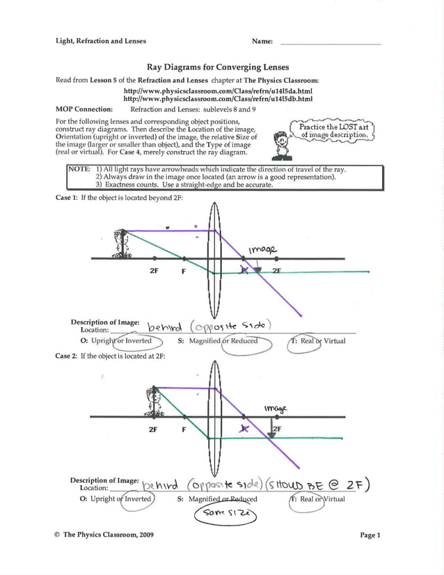 Ray diagram practice packet key | PDF
