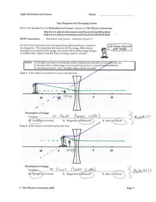 Ray diagram practice packet key | PDF