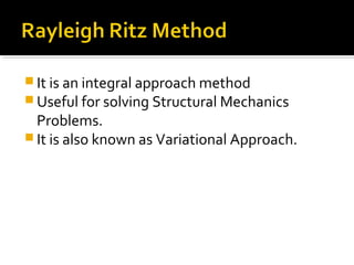 Rayleigh Ritz Method | PPT
