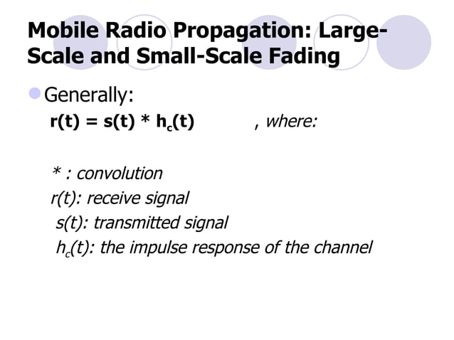 Rayleigh Fading Channel In Mobile Digital Communication System | PPT | Physics | Science