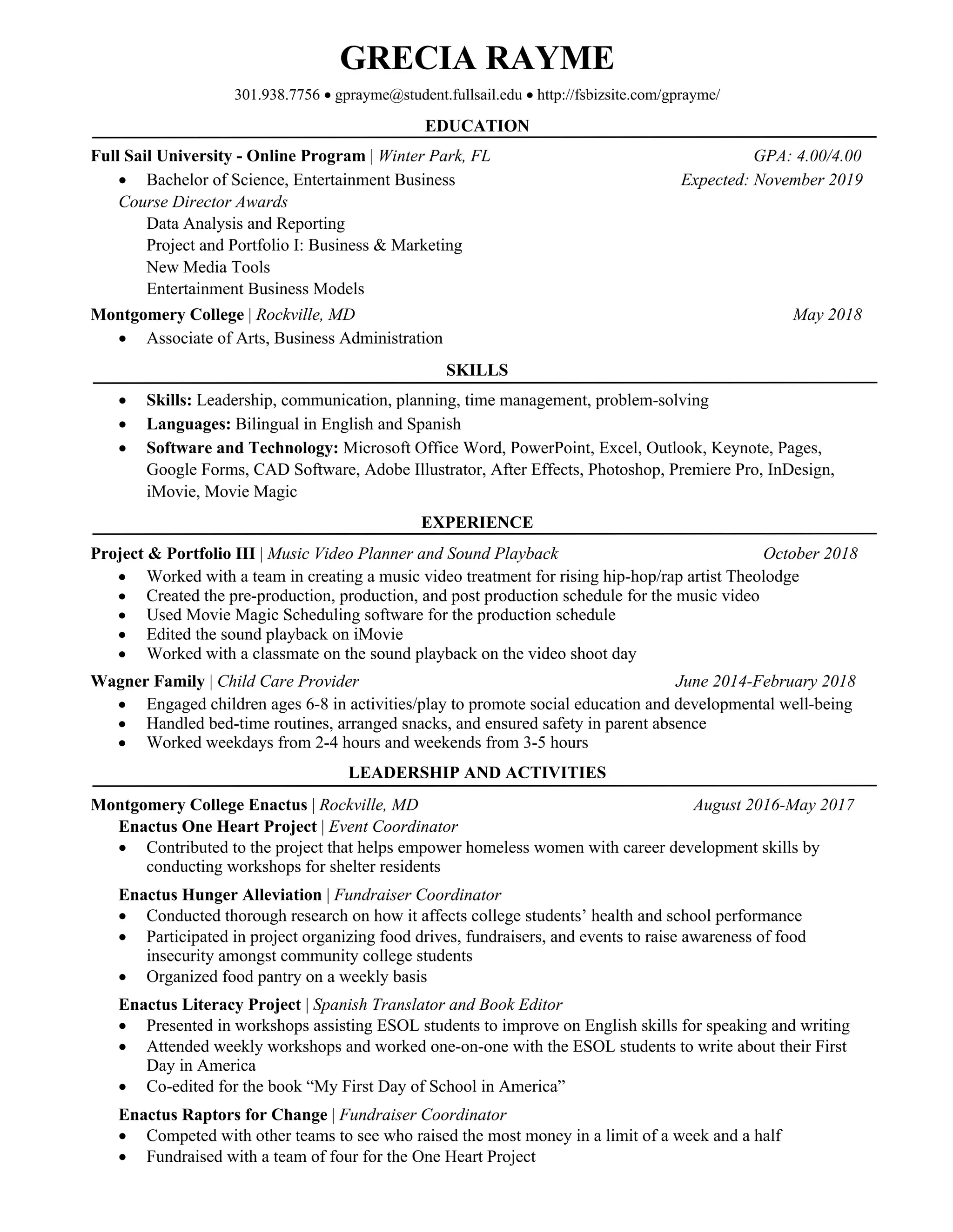 Grecia Rayme Resume | PDF