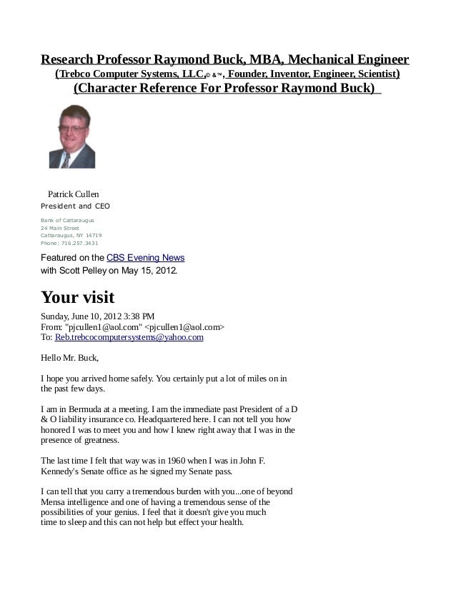 Professor Raymond Buck Latest Resume [01 17-15]