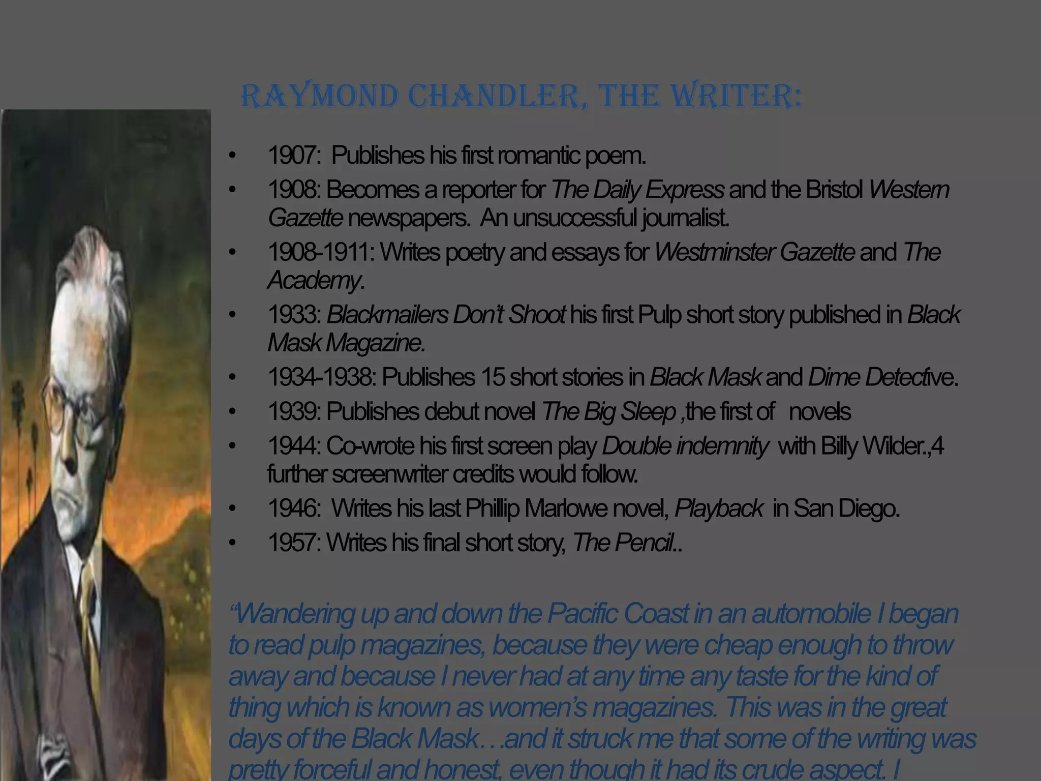Raymond Chandler's The Big Sleep | PPT