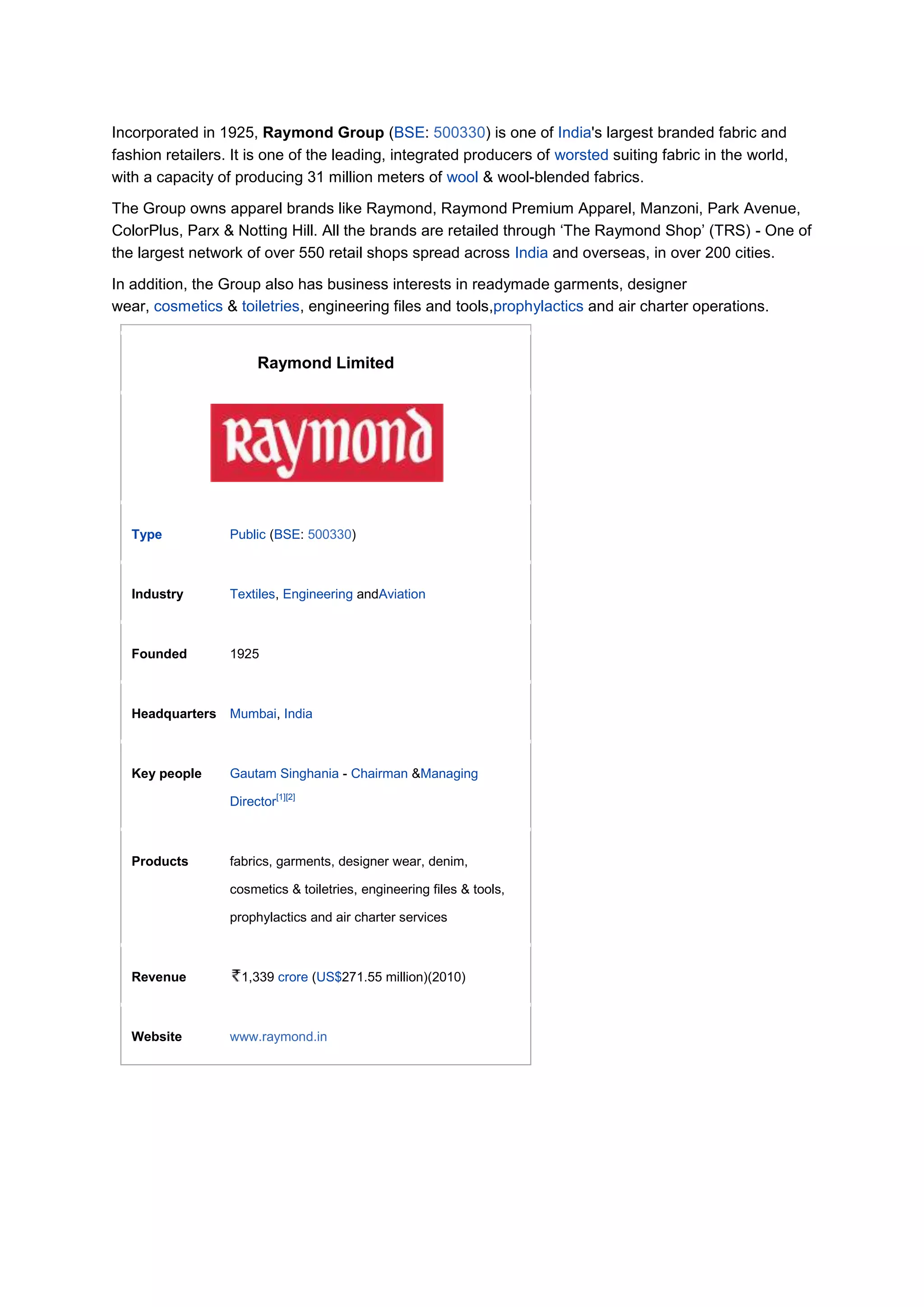 Raymonds | DOCX