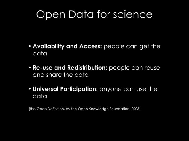 Open Data in Science & Research -- Open World Forum 2013, Public ...
