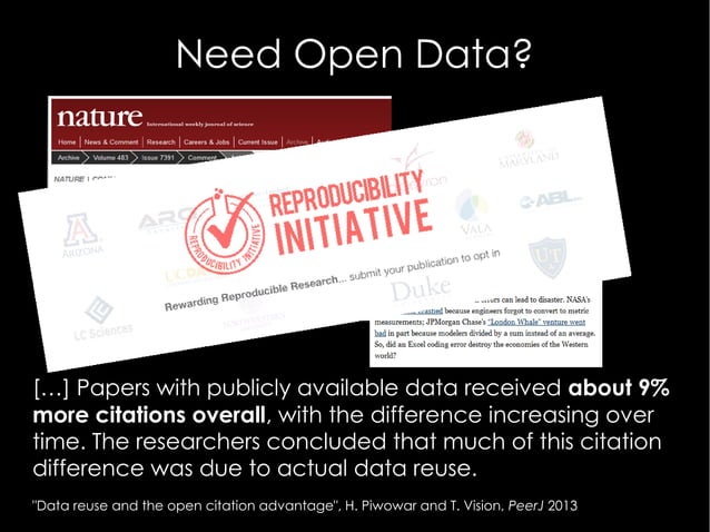 Open Data in Science & Research -- Open World Forum 2013, Public ...