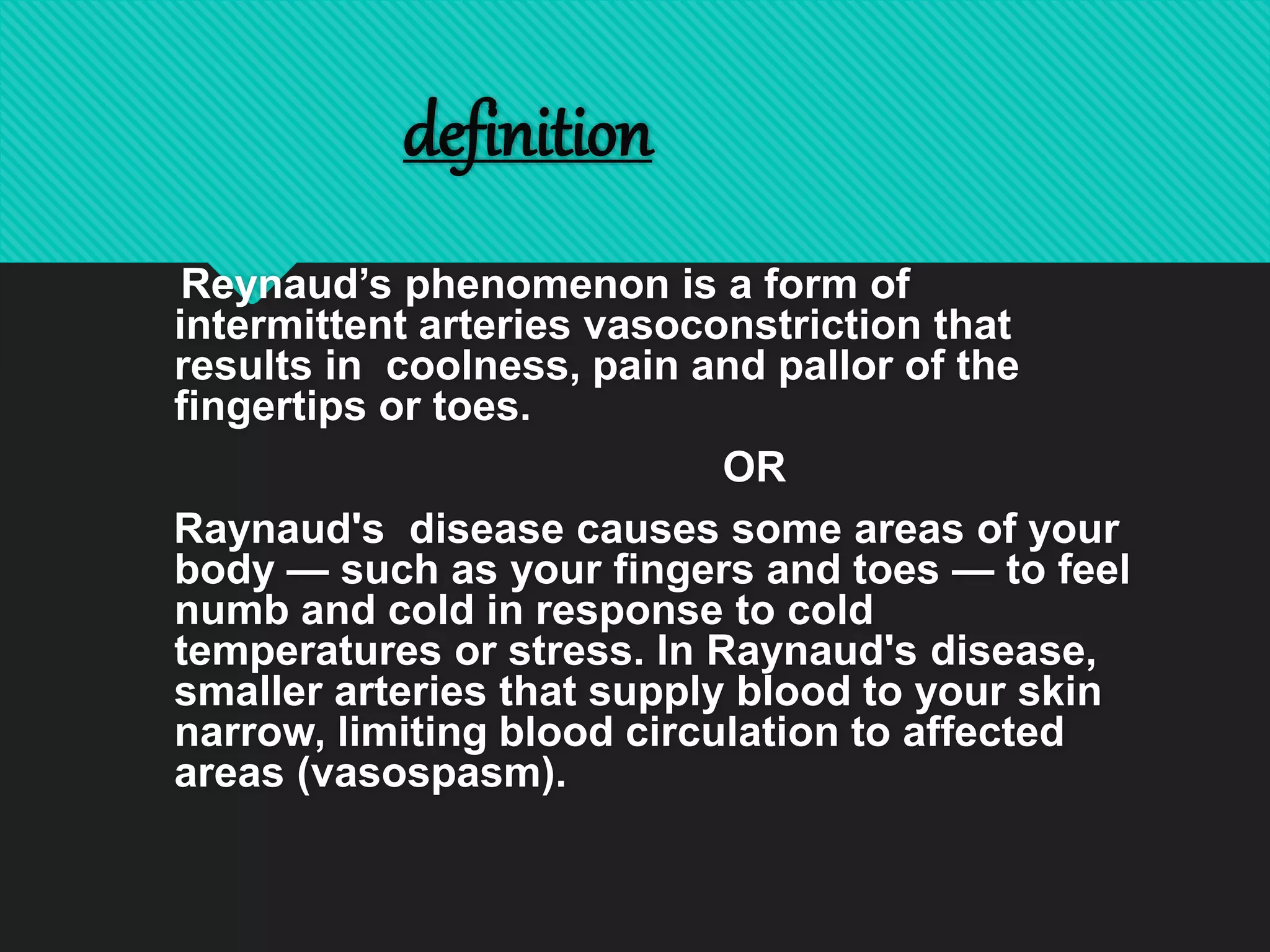 Nursing management Of patients with Raynaud's disease | PPTX