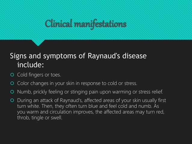 Nursing management Of patients with Raynaud's disease | PPT