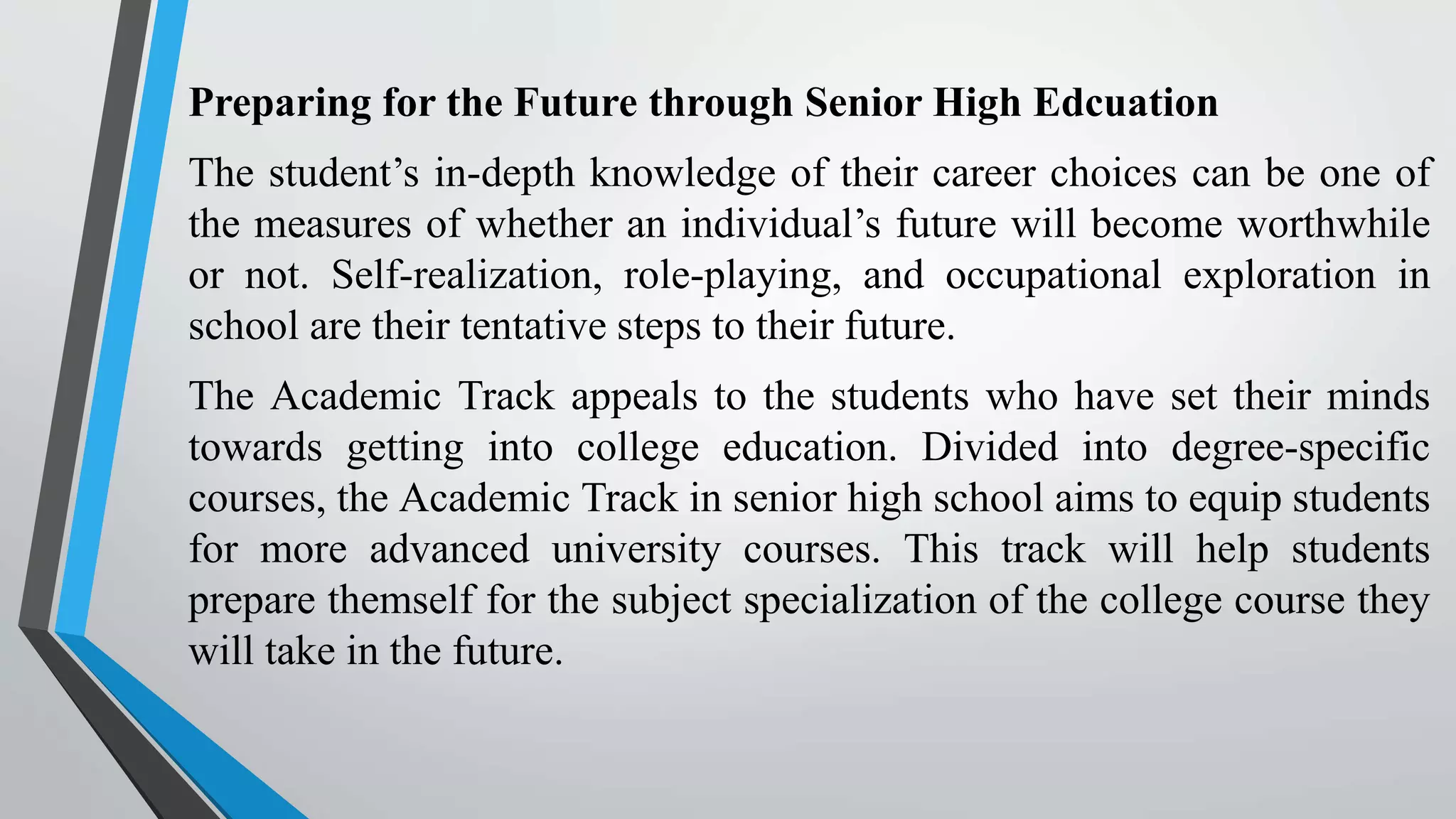 EXPECTATIONS OF GRADE 10 STUDENTS ABOUT SENIOR HIGH SCHOOL ACADEMIC ...