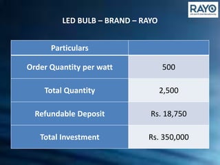 Rayo distributorship quotation | PPT