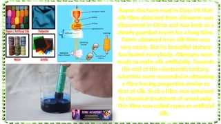 RAYON FABRIC Synthetic Fibers and Plastics Class VIII - Biology CBSE | PPT