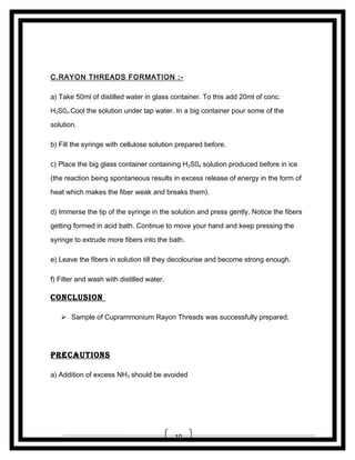 CBSE Class XII practical project on Rayon threads | DOC | Chemistry ...