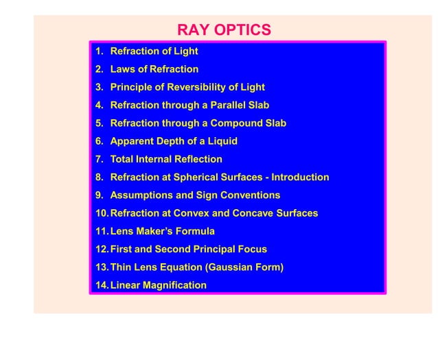 RAY OPTICS.pdf | Physics | Science