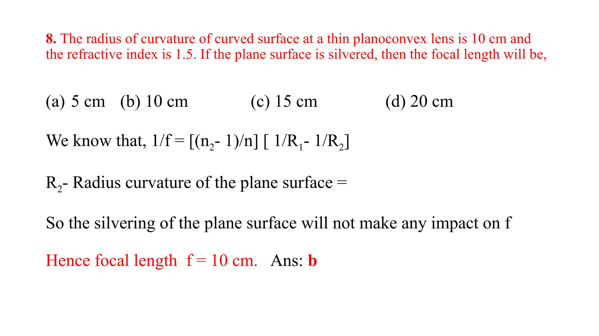 Ray Optics MCQ Class XII.(TN State Board) pptx | PPTX