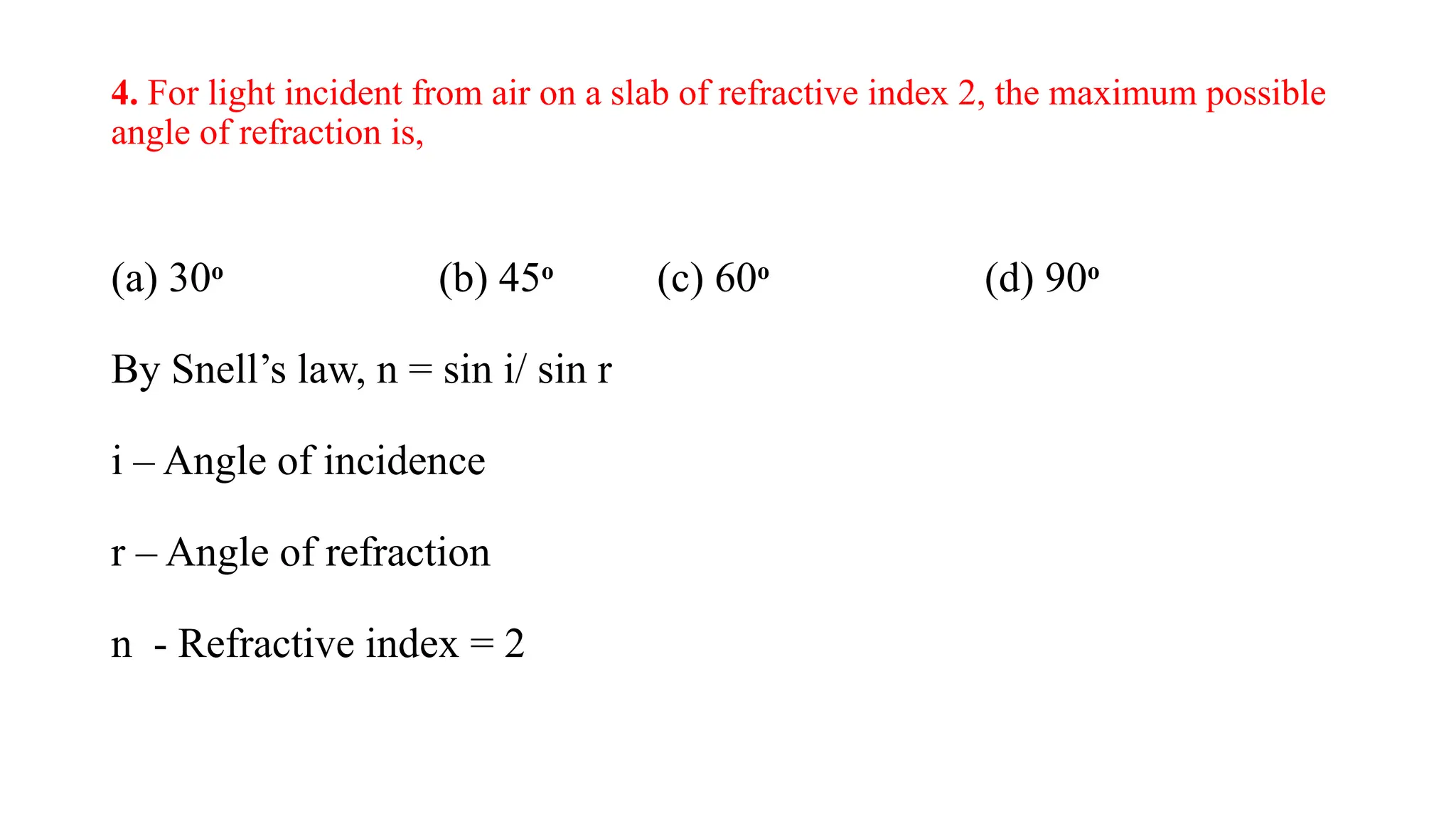 Ray Optics MCQ Class XII.(TN State Board) pptx | PPTX