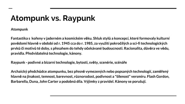 Raypunk lecture 2018 Pavel Vachtl | PDF