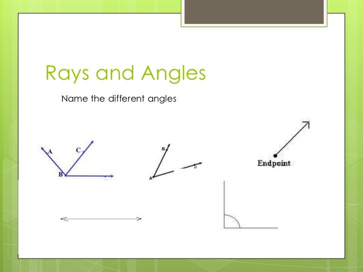 Rays and angles