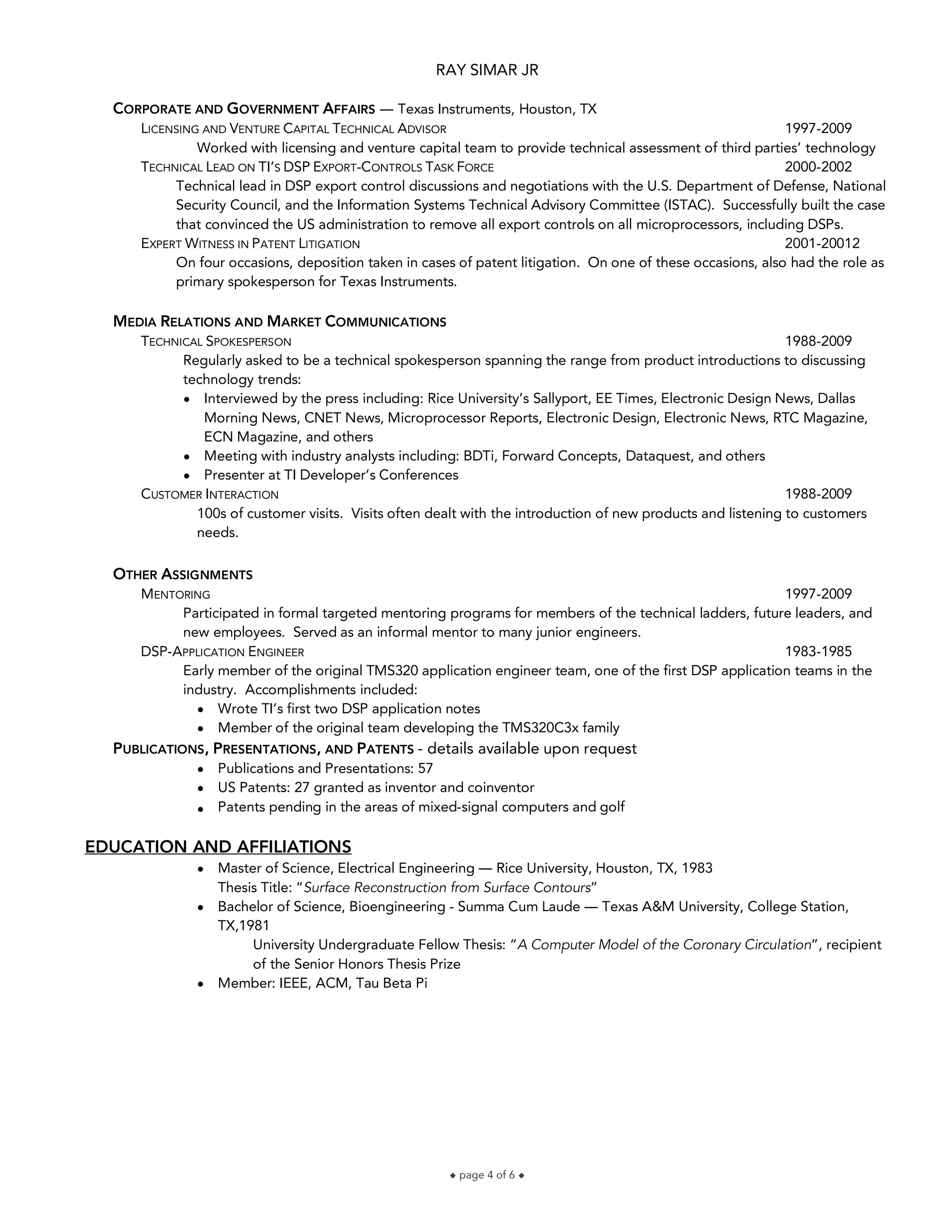 Ray Simar cv 7 july 2019 | PDF