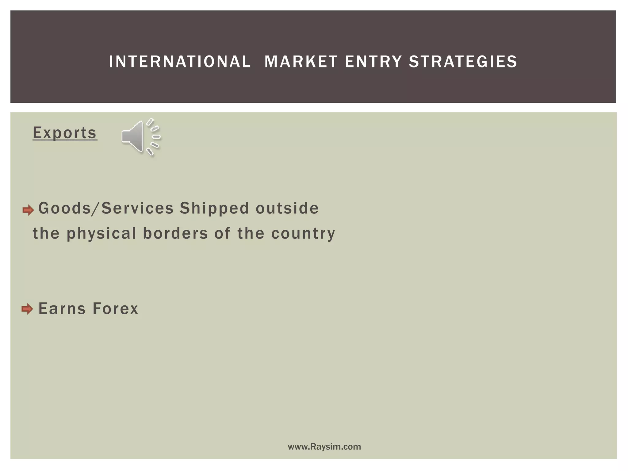 International Market Entry Strategies | PPTX