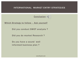 International Market Entry Strategies | PPTX