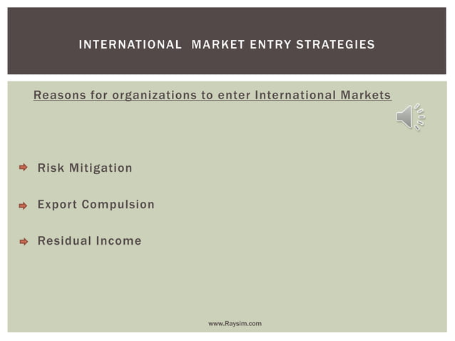 International Market Entry Strategies | PPTX