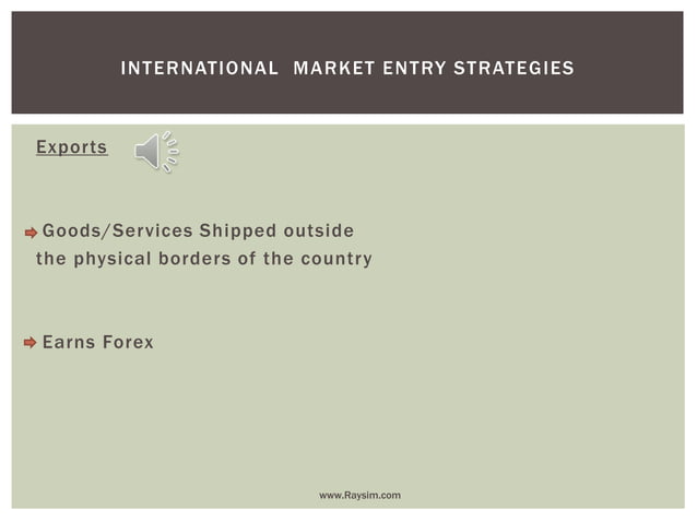 International Market Entry Strategies | PPTX