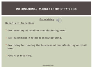 International Market Entry Strategies | PPTX