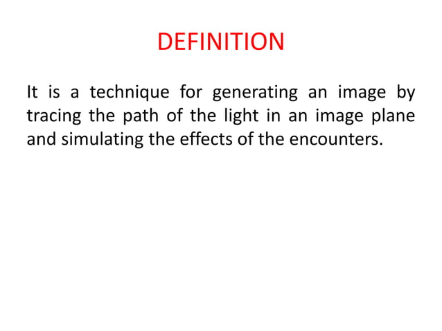 Ray Tracing In Computer Graphics Pptx 3 D Graphics Computer Software And Applications