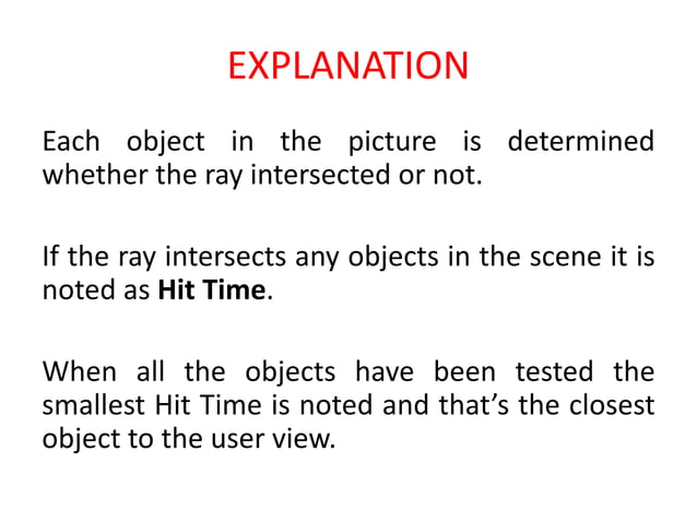 Ray Tracing In Computer Graphics Pptx 3 D Graphics Computer Software And Applications