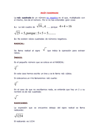 Raíz cuadrada | DOCX