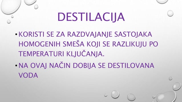 Razdvajanje sastojaka smesa | PPTX