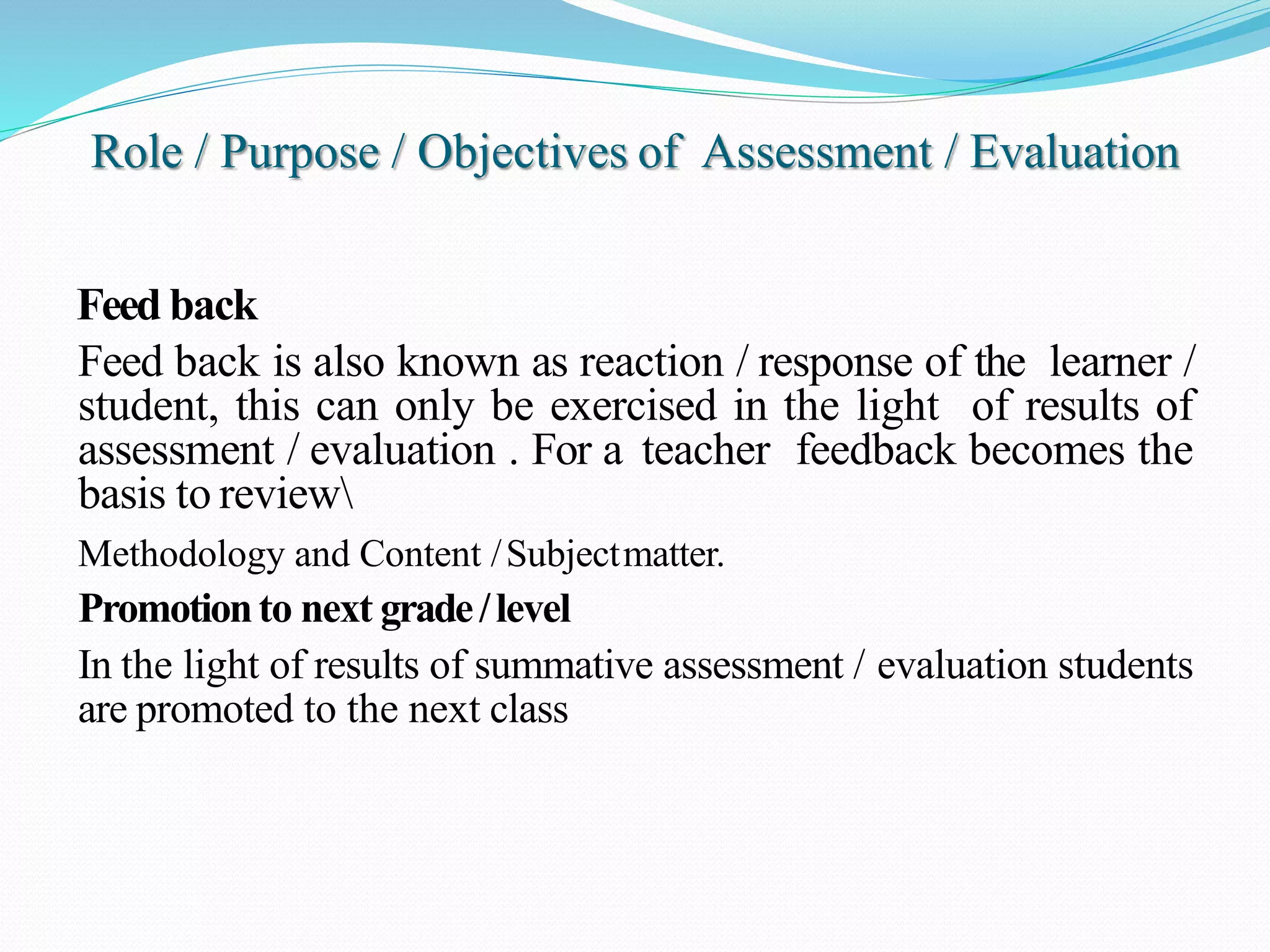 Role of objective Assessment and Evaluation | PPTX