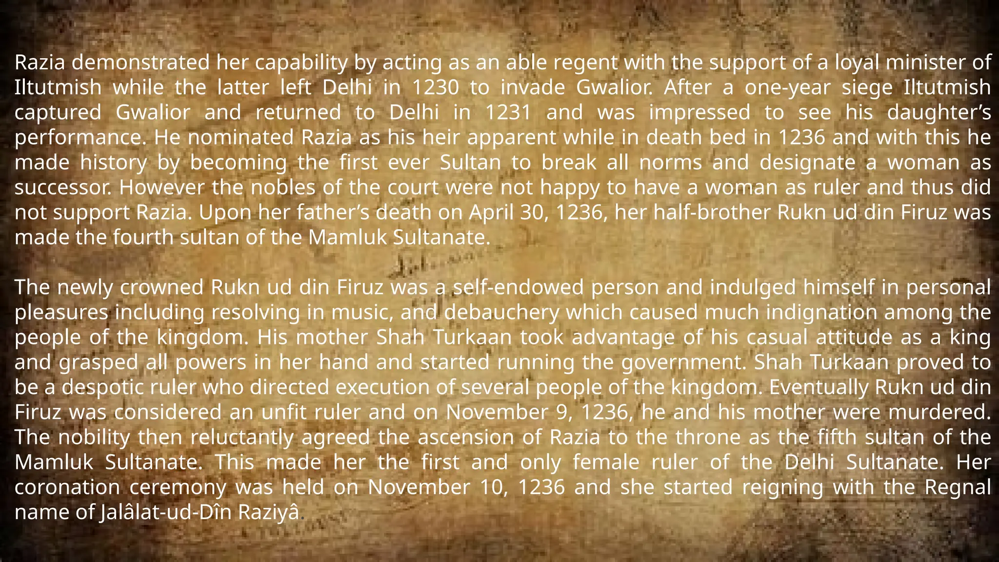 Razia Sultana.pptx the first Sultan of Delhi | PPTX | Celebrity ...