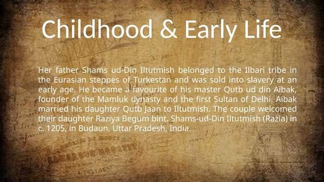 Razia Sultana.pptx the first Sultan of Delhi | PPTX | Celebrity Families | Pop Culture