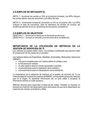 MODELO RACI, METAS Y OBJETIVOS DE LA ESTRATEGIA SERVICIO DE TI. | PDF