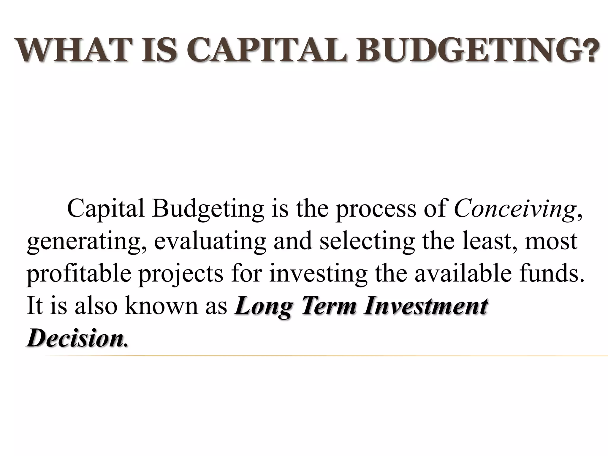 Managerial Economics - Capital Budgeting | PPTX