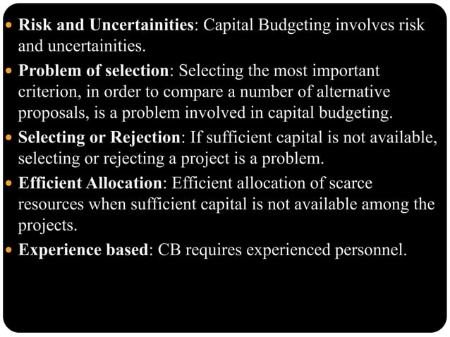 Managerial Economics - Capital Budgeting | PPTX | Business Accounting ...