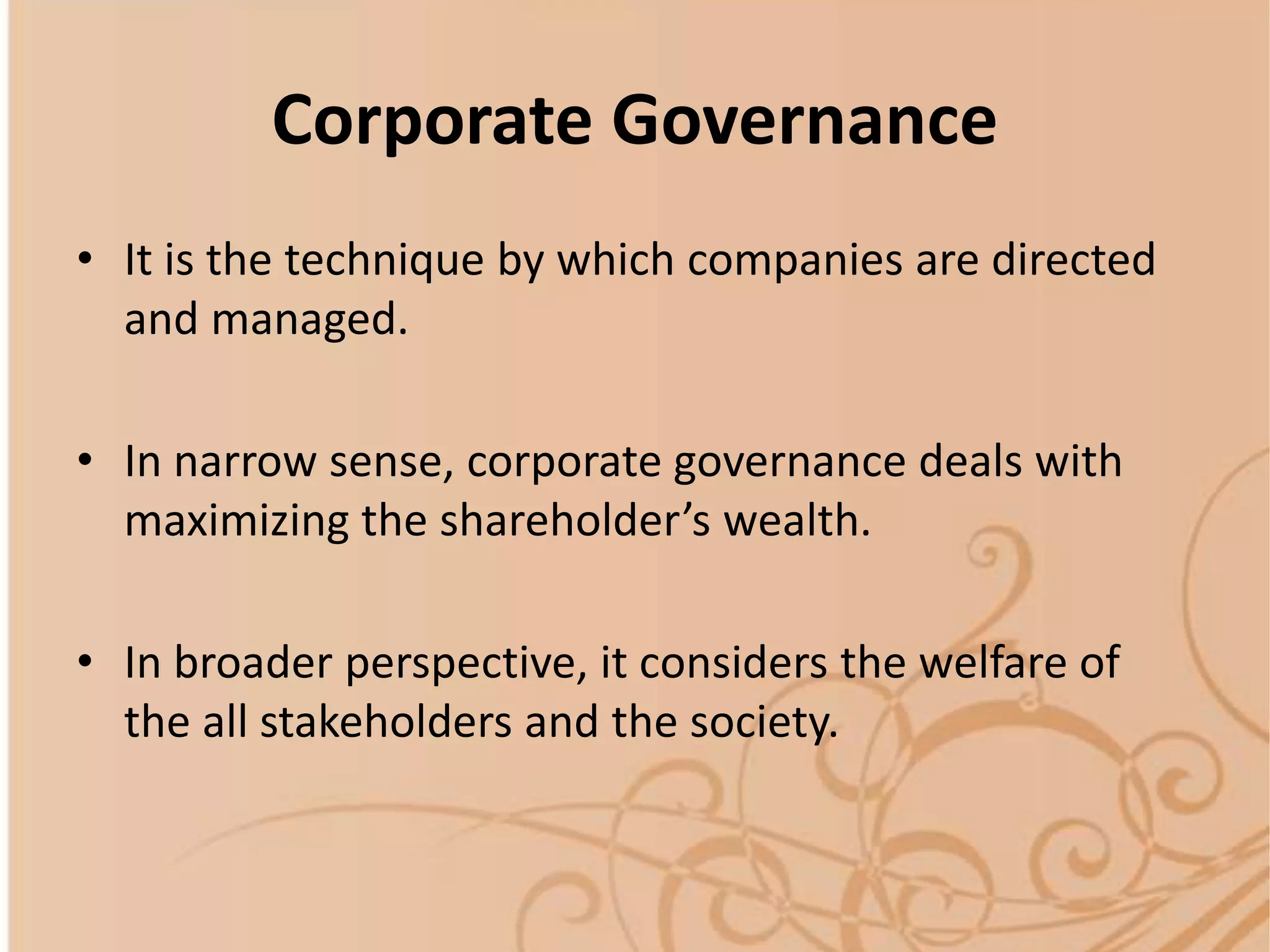Issues in Corporate Governance | PPTX