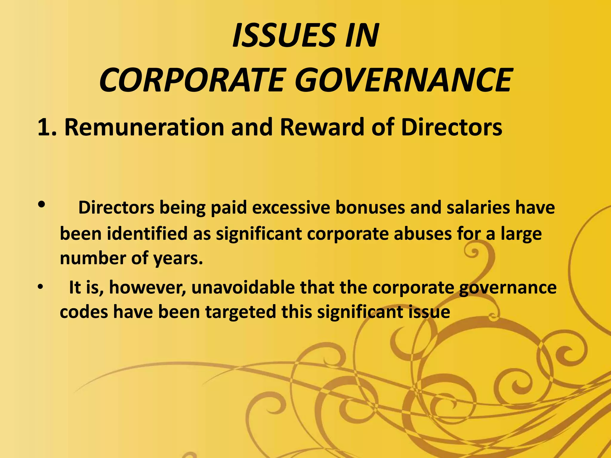 Issues in Corporate Governance | PPTX