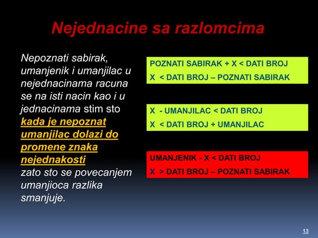 Razlomci: sabiranje i oduzimanje | PPTX