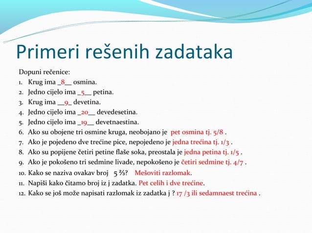 Razlomci lekcija1 | PPT