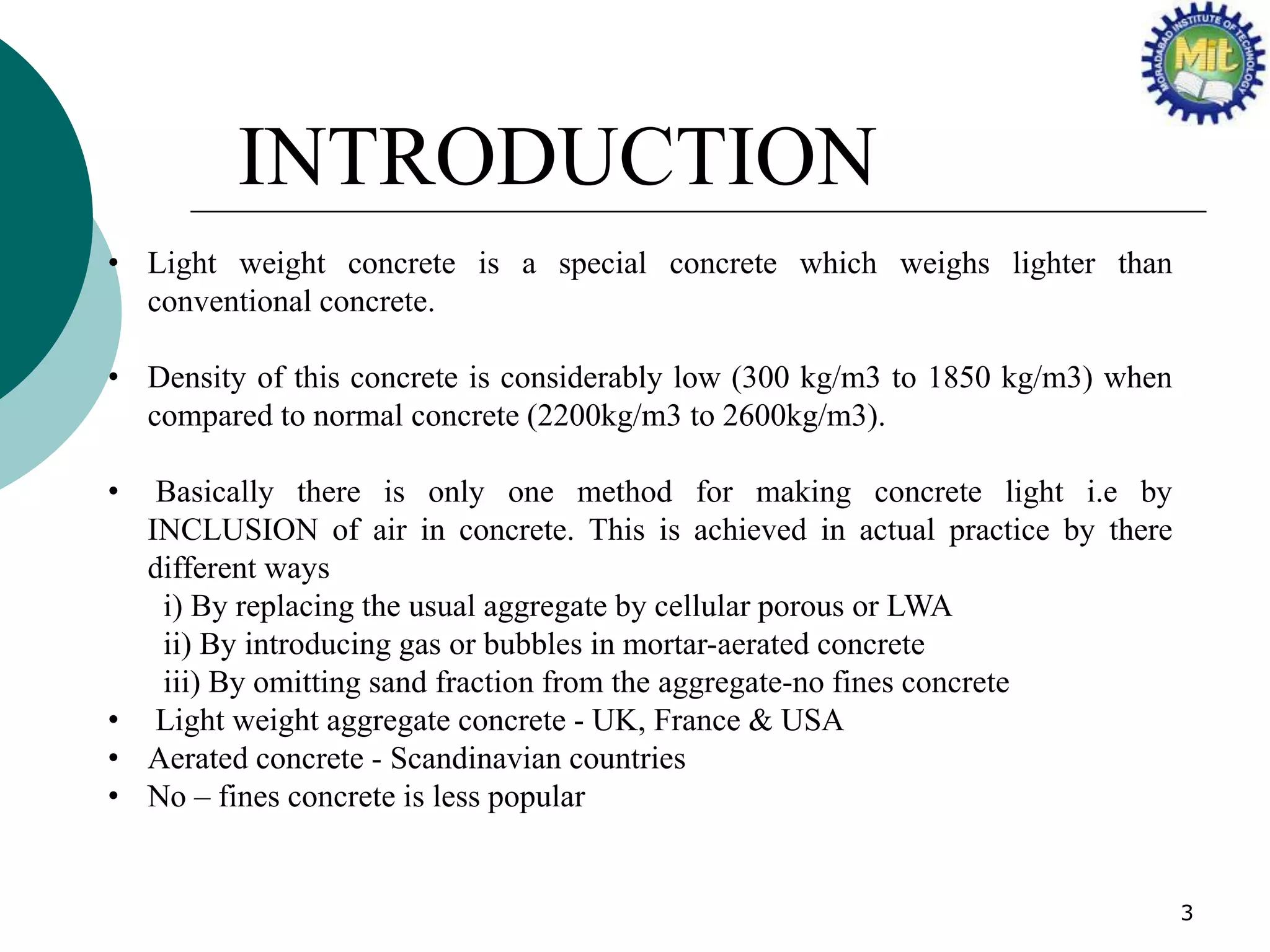 Study on property of concrete using light weight aggregate. | PDF