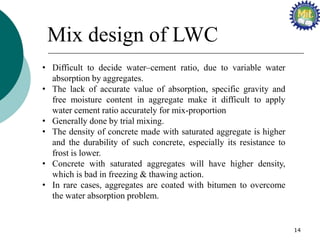 Study on property of concrete using light weight aggregate. | PDF ...