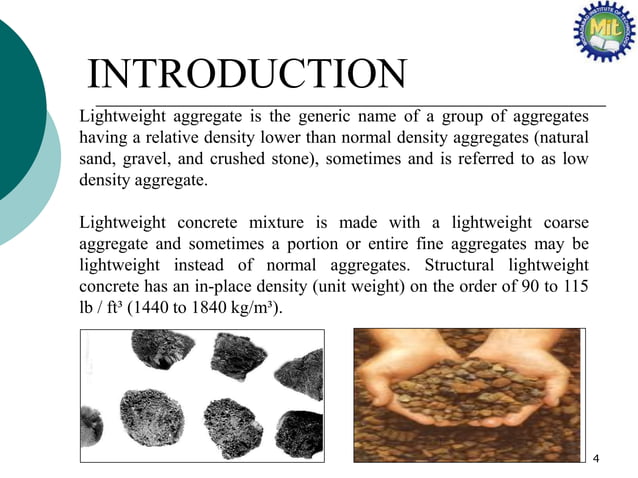 Study on property of concrete using light weight aggregate. | PPT