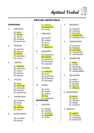 Ejercicios Resueltos de Razonamiento Verbal Gratis: Analogías